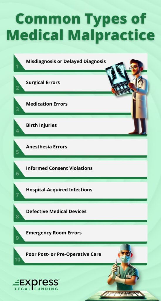 10 Types of Medical Malpractice Cases & Notable Cases List