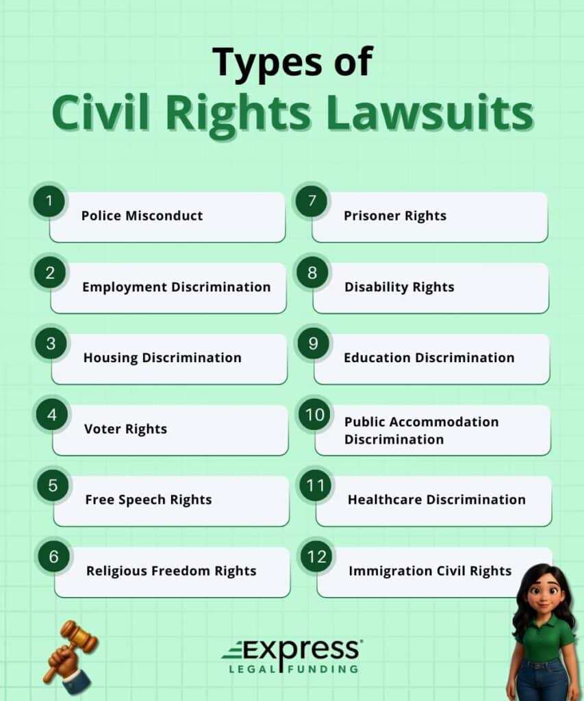 12 Types of Civil Rights Lawsuits (Examples and Laws)